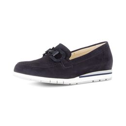 Gabor Damen Slipper "FLORENZ", Gr. 36, schwarz, Ziegenveloursleder, Schuhe, Keilabsatz, Schlupfschuh, Businessschuh mit Zierkette