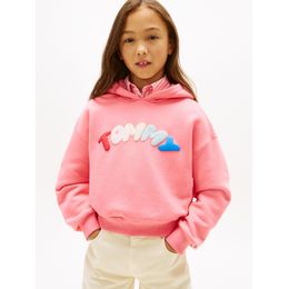 Kapuzensweatshirt Tommy Hilfiger "TOMMY PUFF PRINT HOODIE", M&auml;dchen, Gr. 14 (164), tropical blush, Sweatware, Obermaterial: 66% Baumwolle, 28% Nylon, 4% Lyocell, 2% Elasthan, unifarben, regular fit normal, Rundhals, eingesetzt Rippb&uuml;ndchen, Sweatshirts, Kinder bis 16 Jahre, regular fit