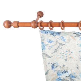 Gardinenstange SN DECO GROUP, L:240cm, braun, Holzwerkstoff, Gardinenstangen, "Giro", 28 mm, Holz, verschiedene L&auml;ngen und Farben, Komplettset