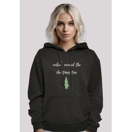 F4NT4STIC Damen Kapuzenpullover "Rockin around the Christmas Weihnachten tree", schwarz, Gr. XS, Obermaterial: 65% Baumwolle, 35% Polyester,