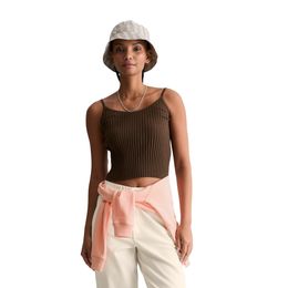 Marc O'Polo Damen Kurzarmpullover "aus LENZING ECOVERO "hazelnut braun, Gr. L, MARC O'POLO DENIM, unifarben, Obermaterial: 72% Viskose, 28% Polyester, Pullover
