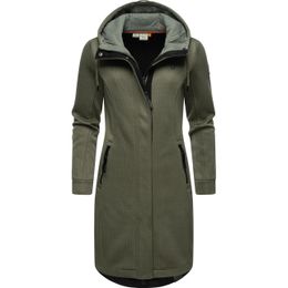 Ragwear Damen Kurzmantel "Letti Long Bonded", gr&uuml;n, Gr. M, Material: 100% Polyester, M&auml;ntel, &Uuml;bergangsmantel aus Rippstrick mit Kapuze