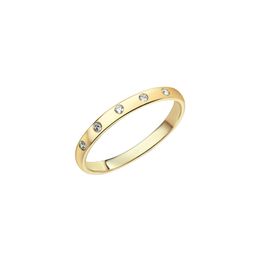 Diamonds by Ellen K. Damen Fingerring "375 Gold mit 5x Zirkonia wei&szlig;", 052 (16,6), Gold, gelb, FASCINATION BY ELLEN K., Gold, Fingerringe