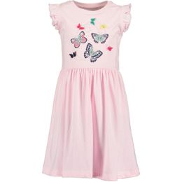 Blue Seven M&auml;dchen Jerseykleid "M&auml;dchen Kleid kurzarm mit Schmetterling"4050, rosa, Gr. 104, 100% Baumwolle, Kleider