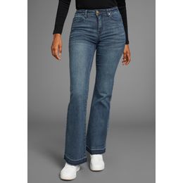 Kangaroos Damen Weite Jeans, blau, Gr. 40, Denim/Jeans, Obermaterial: 76% Baumwolle, 16% Polyester, 7% Viskose, 1% Elasthan, Jeans, Flare Weite Jeans