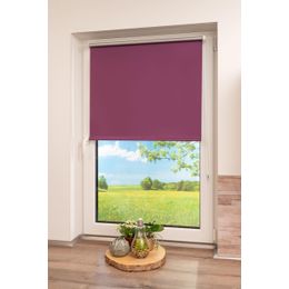 Seitenzugrollo K-home, B:130cm H:150cm, lila, Polyester, Rollos, "Thermo Klemmfix-Rollo", 1 St&uuml;ck