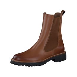 Paul Green Damen Stiefelette "Paul Green Stiefelette Leder/Textil", Gr. 37,5, braun, Leder, Textil, Schuhe