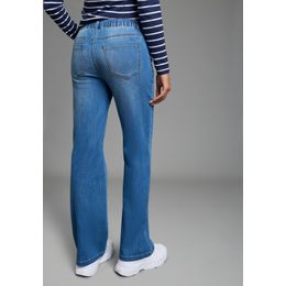Kangaroos Damen Weite Jeansblau used, Gr. 48, unifarben, Denim/Jeans, Obermaterial: 68% Baumwolle, 19% Polyester, 12% Lyocell, 1% Elasthan, Jeans,