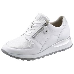 Waldl&auml;ufer WALDL&Auml;UFER Damen Keilsneaker "HIROKO-SOFT", Gr. 10, silber, Nappaleder, Nubukleder, Textil, Schuhe, Orthotritt Ausstattung, H-Weite, Freizeitschuh,