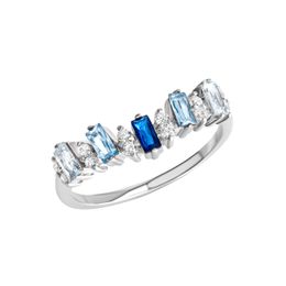 Firetti Damen Fingerring "Schmuck Geschenk Silber 925 Silberring", 54, Silber 925 (Sterlingsilber), 1,5mm, blau, Silber 925 (Sterlingsilber),