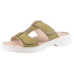 Ara Damen Pantolette "LA PALMA", Gr. 38, gr&uuml;n, Veloursleder, unifarben, Schuhe, Sandale, Klettschuh in Schuhweite G (= weit)