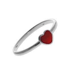 Vivance Damen Fingerring "925/- Sterling Silber rhodiniert Herz", 048 (15,3), Silber 925 (Sterlingsilber), wei&szlig;, Silber 925 (Sterlingsilber),