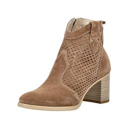 Stiefelette Nero Giardini "Nero Giardini Stiefelette Veloursleder", Damen, Gr. 40, braun, Veloursleder, Schuhe Stiefelette