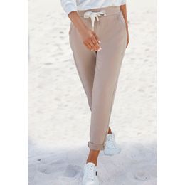 ELBSAND Damen Sweathose "Brinja", grau, Gr. M, unifarben, Sweatware, Obermaterial: 95% Baumwolle, 5% Elasthan, Hosen, mit Taschen und breiten