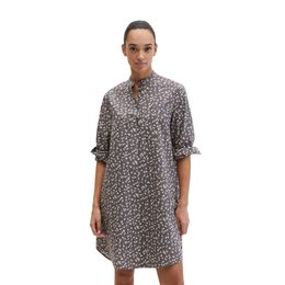 Marc O'Polo MARC O'POLO Damen Hemdblusenkleid "aus Papertouch-Popeline"medium grau, Gr. 34, bedruckt, Obermaterial: 100% Baumwolle, Kleider