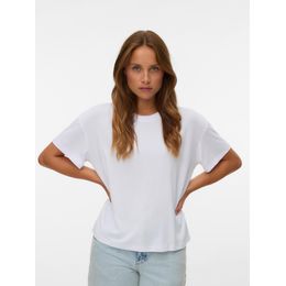 V&eacute;ro Moda Kurzarmshirt VERO MODA "VMFILLI 2/4 TEE JRS NOOS", Damen, Gr. M, hellwei&szlig;, Jersey, Obermaterial: 70% Modal, 30% Polyester, unifarben, relaxed fit normal, Rundhals, Shirts, Materialmix, relaxed fit