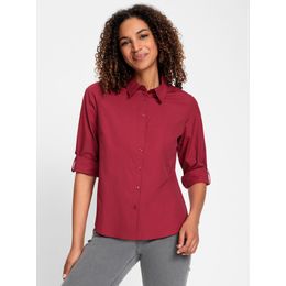 Casual Looks Damen Hemdbluse, rot, Gr. 46, unifarben, 50% Baumwolle, 50% Polyester, Blusen