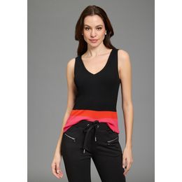 Bruno Banani Damen Stricktop, bunt, Gr. 40, Rippstrick, Obermaterial: 70% Viskose, 30% Polyamid, Tops, figurbetonte Passform, tiefer V-Ausschnitt,