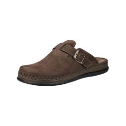 Rohde Herren Pantolette "Rohde Pantoletten Veloursleder", Gr. 41, braun, Veloursleder, Schuhe