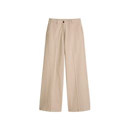 Marc O'Polo B&uuml;gelfaltenhose MARC O'POLO, Damen, Gr. 36, N-Gr, smooth sand, Twill, Obermaterial: 98% Baumwolle, 2% Elasthan, weit lang, Hosen, Model Margo wide aus Organic Cotton-Twill