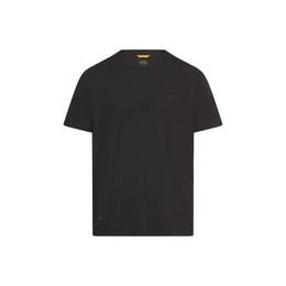 Camel Active Herren T-Shirt, schwarz, Gr. S, unifarben, Jersey, Obermaterial: 71% Baumwolle, 25% Polyester, 4% Elasthan, Shirts, mit Logo-Stickerei