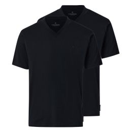 Casamoda Herren T-Shirt "Casamoda T-Shirt Doppelpack uni", schwarz, Gr. 6XL, 100% Baumwolle, Shirts