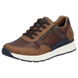 Rieker Herren Sneaker, Gr. 40, braun, Leder, Lederimitat, Schuhe, mit gepolstertem Schaftrand, Freizeitschuh, Halbschuh, Schn&uuml;rschuh