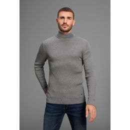 Bruno Banani Herren Rollkragenpullover, grau, Basic, Gr. S, Feinstrick, Obermaterial: 50% Baumwolle, 50% Polyacryl, Pullover, in Rippenqualit&auml;t