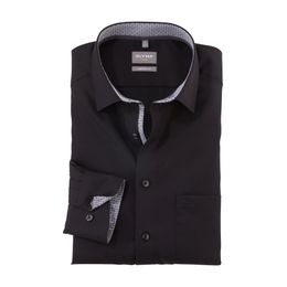 OLYMP Herren Businesshemd "Luxor comfort fit", schwarz, Gr. 44, Web, Obermaterial: 100% Baumwolle, Hemden