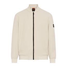 BOSS Orange Herren Sweatjacke "Lisimba", beige, Gr. XL, unifarben, Jersey, Obermaterial: 100% Baumwolle, Sweatjacken, oversize fit, Strickb&uuml;ndchen