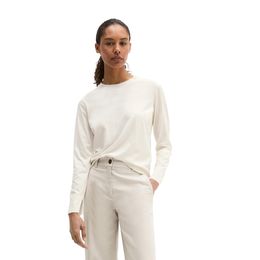 Marc O'Polo MARC O'POLO Damen Langarmshirt "aus TENCEL Lyocell-Baumwolle-Mix"wei&szlig; cotton, Basic, Gr. XS, unifarben, Obermaterial: 67% Lyocell, 33% Baumwolle,