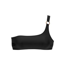 s.Oliver Damen Bustier-Bikini-Top "Rome", schwarz, Gr. 38, unifarben, Microfaser, Polyamid, Bikini-Oberteile, mit One-Shoulder-Form