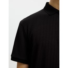 Selected Herren Poloshirt "SLHFAVE STRUCTURE SS POLO NOOS"schwarz, Gr. S, unifarben, Jersey, Obermaterial: 45% Polyester, 41% Baumwolle, 14%