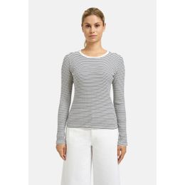 Smith & Soul Rundhalsshirt SMITH & SOUL, Damen, Gr. M, marine, Single Jersey, Material: 94% Baumwolle, 6% Elasthan, gestreift, regular fit normal, Rundhals, eingesetzt gerader Abschluss, Shirts Rundhalsshirt, mit Baumwolle