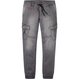 bonprix Herren Jogg Pants "Regular Fit Jeans-Jogger mit Komfortbund, Straight", grau, Gr. 56, unifarben, Denim/Jeans, Obermaterial: 73% Baumwolle,