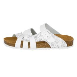 Lico Damen Pantolette "Pantolette Bioline Flora", Gr. 36, wei&szlig;, Synthetik, Schuhe