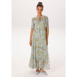 Aniston CASUAL Damen Sommerkleidmint, hellblau, bleu, jeansblau, apricot, rose, hellbraun, Gr. 36, bedruckt, gebl&uuml;mt, Chiffon, Obermaterial: 100%