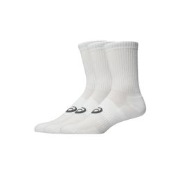Laufsocken asics "3 PACK CREW SOCK", Damen, Gr. XL (47/49), wei&szlig; (brilliant wei&szlig;), Obermaterial: 70% Baumwolle, 16% Nylon, 11% Polyester, 3% sonstige Fasern, Socken, mit spezieller D&auml;mpfung, mit Mesh-Knit-Gewebe