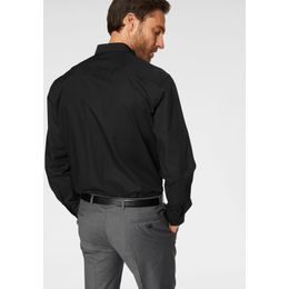 OLYMP Herren Businesshemd "Luxor comfort fit", schwarz, Gr. 39, unifarben, Web, Obermaterial: 100% Baumwolle, Hemden, Mit Brusttasche, b&uuml;gelfrei