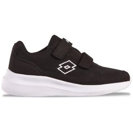 Lotto Kinder Sneaker, Gr. 27, schwarz-wei&szlig;, Kunstfaser, Synthetik, unifarben, Schuhe, - ohne Schn&uuml;ren: mit praktischen Klettverschl&uuml;ssen