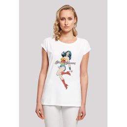 F4NT4STIC Damen T-Shirt "DC Comics Wonder Woman Jump", wei&szlig;, Gr. S, Obermaterial: 100% Baumwolle, Shirts, Print