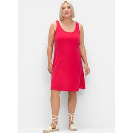 sheego Damen Jerseykleid "Jerseykleid", pink, Gr. 50, unifarben, 95% Baumwolle, 5% Elasthan, Kleider