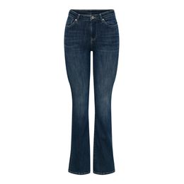 Only Damen Bootcut-Jeans "ONLPOWER MID WAIST PUSH UP FLARED DNM"dunkelblau denim, Gr. XS, unifarben, Denim/Jeans, Obermaterial: 92% Baumwolle, 6%