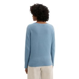 Marc O'Polo MARC O'POLO Damen Strickpullover, blau, Gr. XL, Strick, Obermaterial: 100% Baumwolle, Pullover, slim fit aus softem Organic Cotton, mit Rollkanten