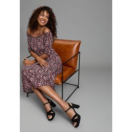 Bruno Banani Damen Maxikleidschwarz, gebl&uuml;mt, Gr. 42, bedruckt, gebl&uuml;mt, gemustert, Jersey, Obermaterial: 95% Viskose, 5% Elasthan, Kleider, mit