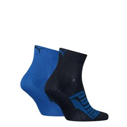 Puma Herren Kurzsocken "Puma UNISEX BWT LIFESTYLE QUARTER", Gr. 35navy, grau, strong blau, Baumwollmischung, Socken, mit gro&szlig;em Logoschriftzug