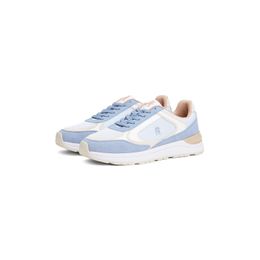 Tommy Hilfiger Damen Keilsneaker "CASUAL FASHION RUNNER MIX", Gr. 37, blau, Lederimitat, Textil, Veloursleder, Schuhe, Plateau, Freizeitschuh,