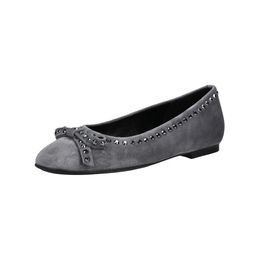 Gabor Damen Ballerina "Gabor Ballerinas Veloursleder", Gr. 38,5, grau, Veloursleder, Schuhe