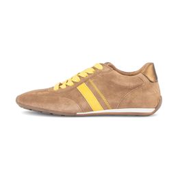 Gabor Damen Sneaker, Gr. 36braun kombiniert, Ziegenveloursleder, Schuhe, Freizeitschuh, Halbschuh, Schn&uuml;rer, Kontrastbesatz