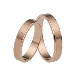 Firetti Damen Trauring "Schmuck Geschenk Gold 375 Hochzeit Ehering "LIEBE"", 66, ohne Brillant, Ros&eacute;gold 375, 4mm, rosa, Ros&eacute;gold 375, Fingerringe,